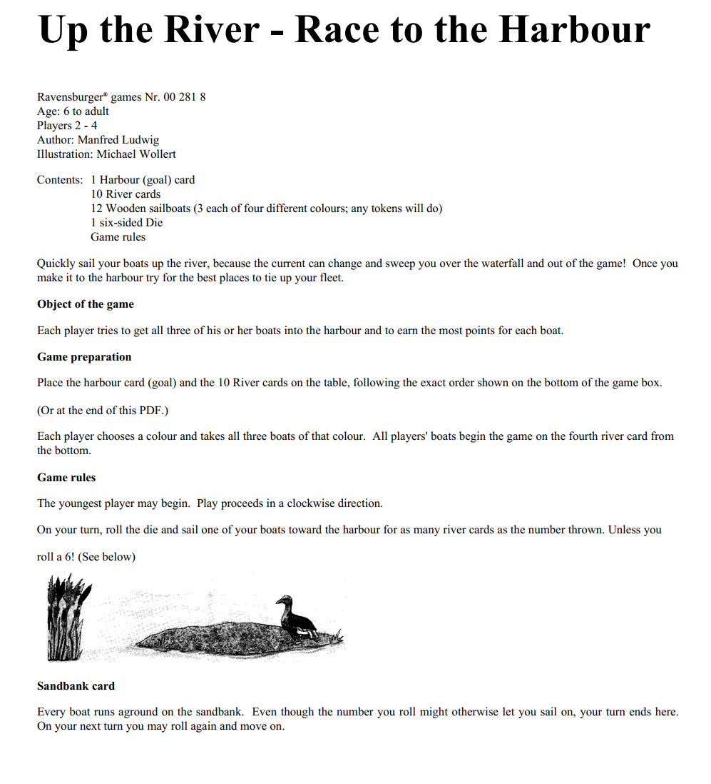 Solved Up the River - Race to the Harbour Ravensburger games | Chegg.com