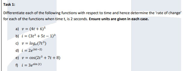 Solved Differentiate each of the following functions with | Chegg.com