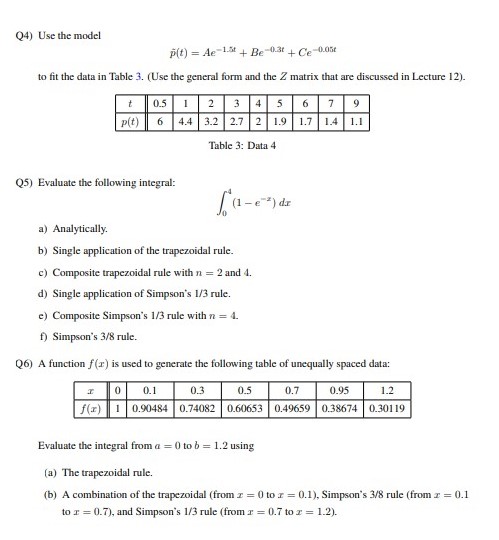 Solved Q4) ﻿Use the | Chegg.com