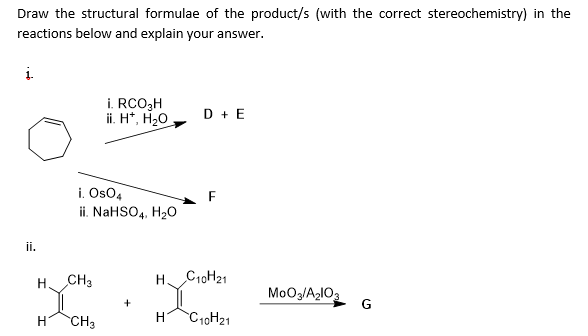 Solved Draw the structural formulae of the product/s (with | Chegg.com