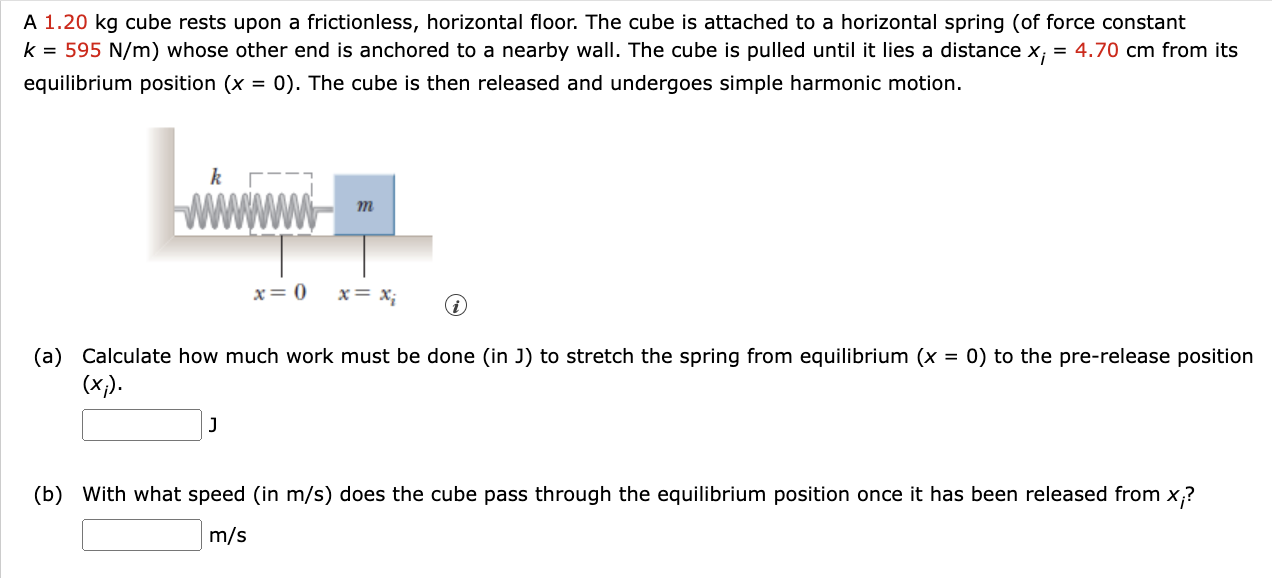 Solved A 1.20 kg cube rests upon a frictionless, horizontal | Chegg.com