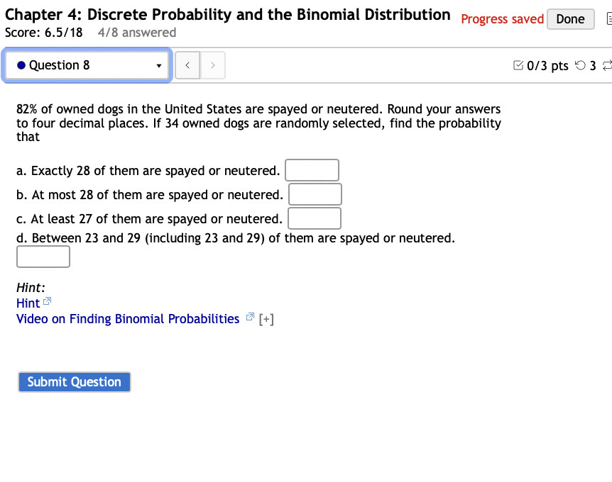 Solved Chapter 4: Discrete Probability and the Binomial | Chegg.com
