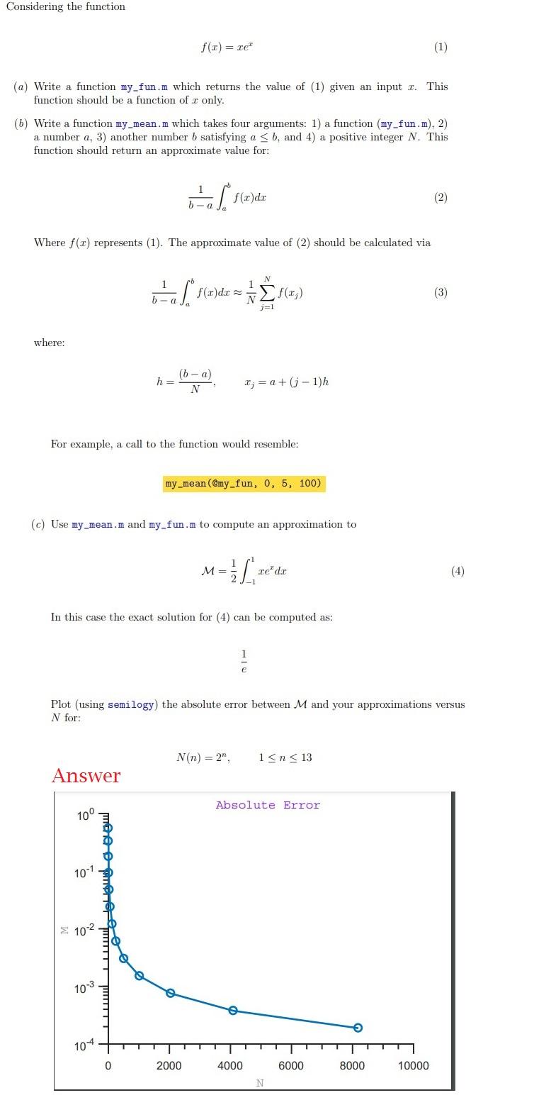 Considering the function f(x)=xex (a) Write a | Chegg.com