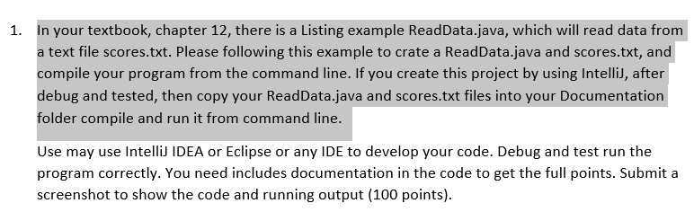 Solved 1. In your textbook, chapter 12, there is a Listing | Chegg.com