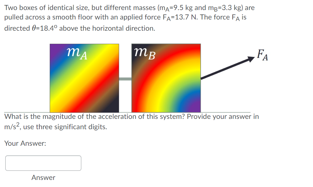 Solved Two boxes of identical size, but different masses | Chegg.com