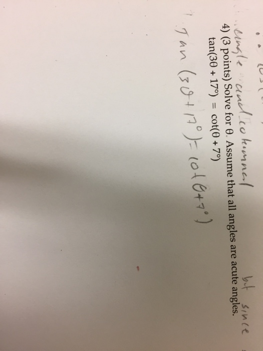 Solved Solve for theta. Assume that all angles are acute | Chegg.com