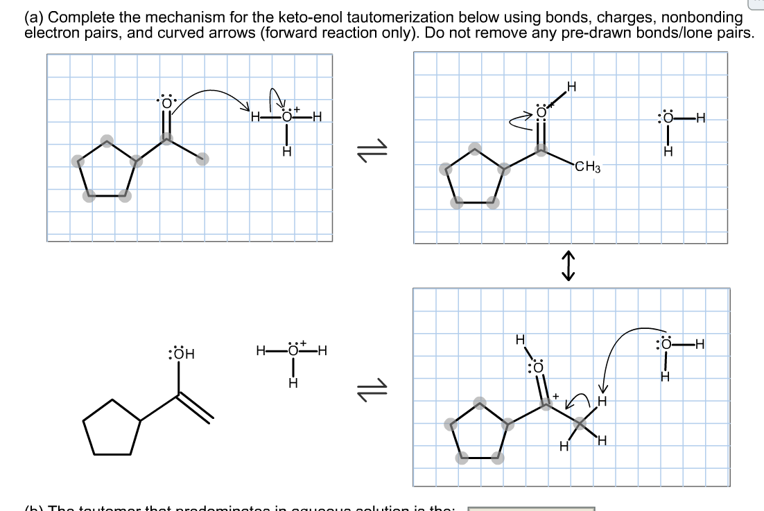 Solved (a) Complete the mechanism for the keto-enol | Chegg.com