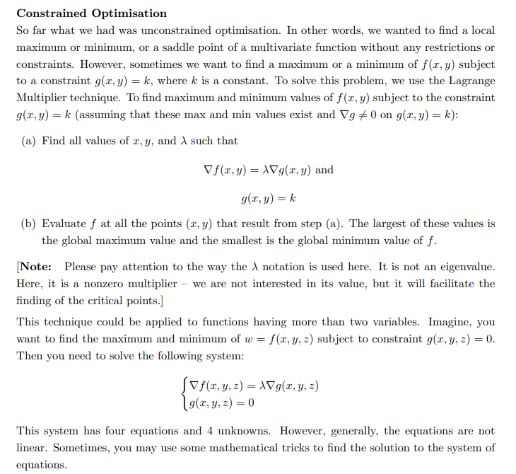 Solved Constrained OptimisationSo ﻿far what we ﻿had was | Chegg.com