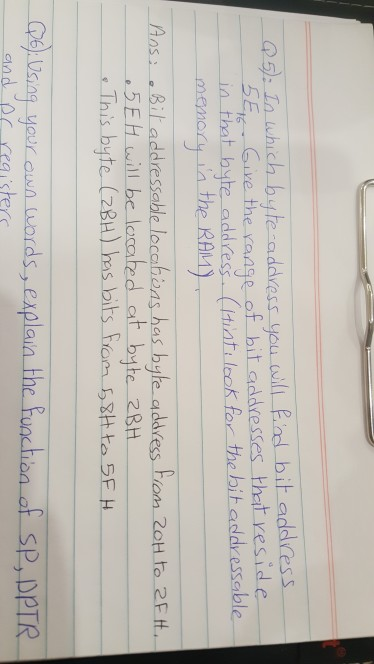 Q5: In which byte-address you will find bit address | Chegg.com