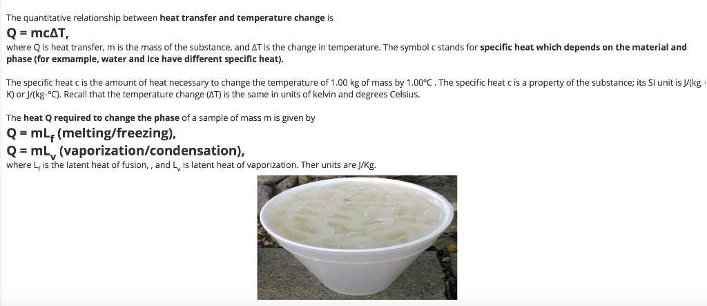 Solved The quantitative relationship between heat transfer | Chegg.com