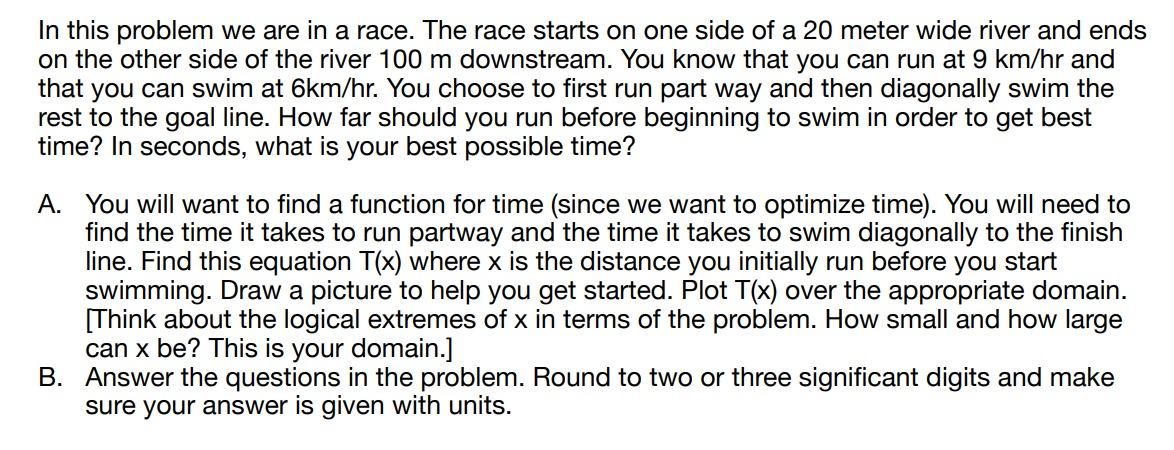 Solved In this problem we are in a race. The race starts on | Chegg.com