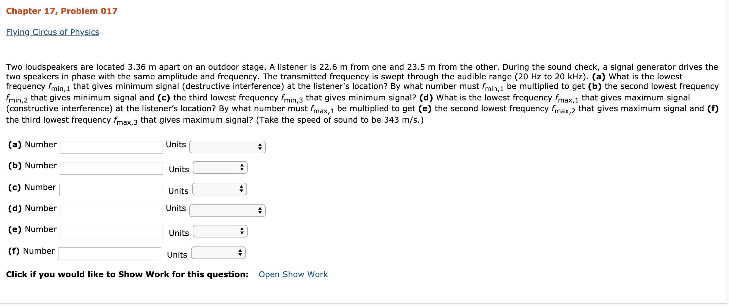 Solved Chapter 17, Problem 017 Flying Circus of Physics Two | Chegg.com
