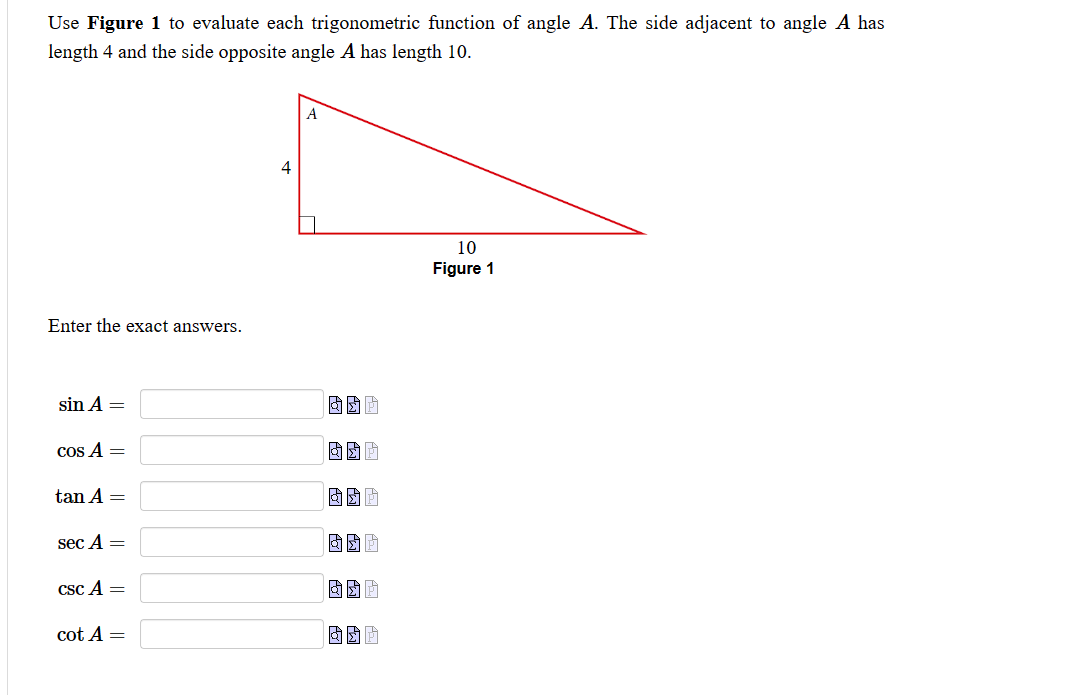 Solved Use Figure 1 ﻿to evaluate each trigonometric function | Chegg.com