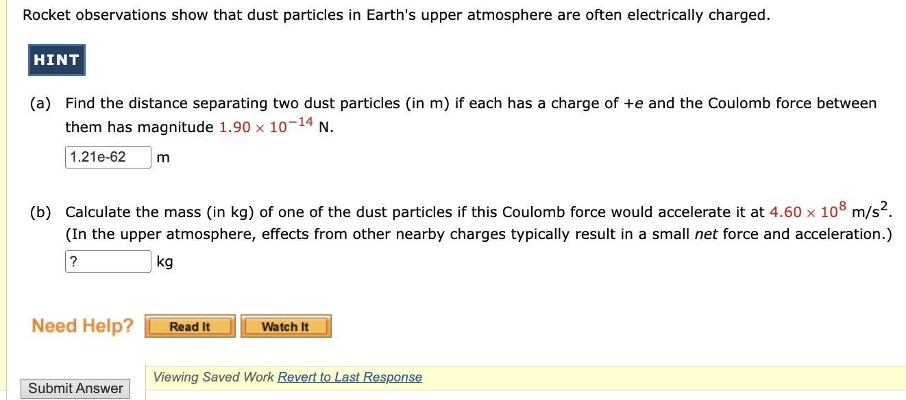 Solved Rocket observations show that dust particles in | Chegg.com