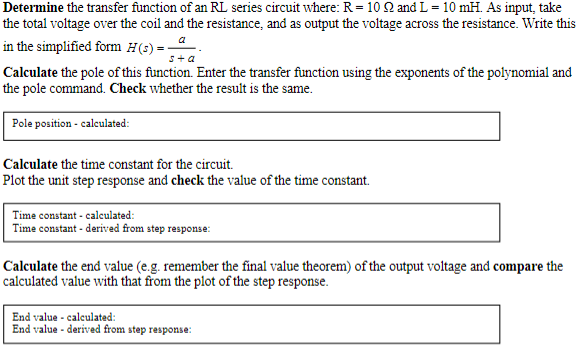 Solved Matlab: poleposition, time constant, end value. Can | Chegg.com