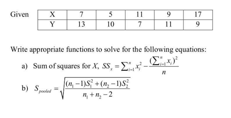 Solved GivenWrite appropriate functions to solve for the | Chegg.com