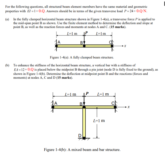 Solved For the following questions, all structural beam | Chegg.com