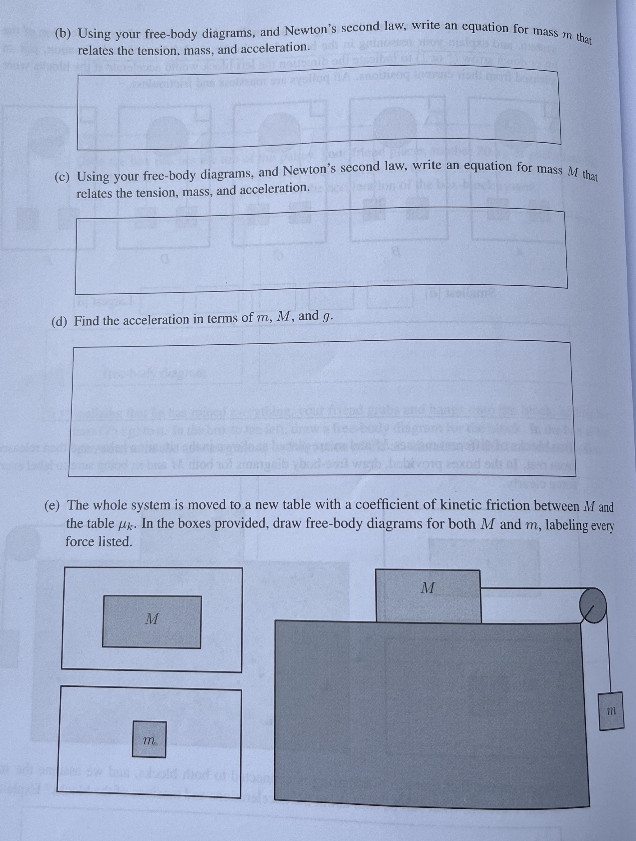 Solved 3. Two blocks of different masses M and m are placed | Chegg.com