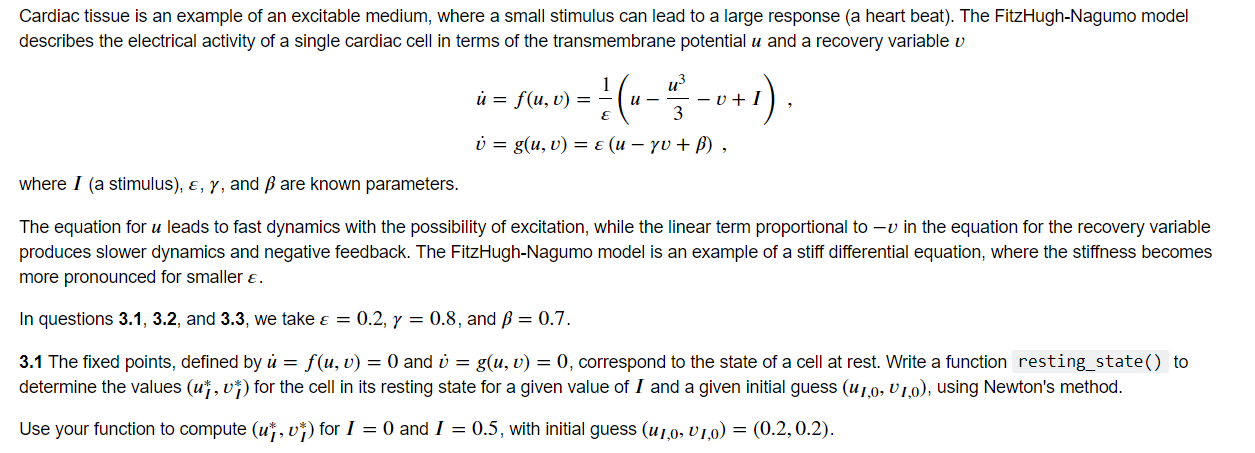 Cardiac tissue is an example of an excitable medium, | Chegg.com