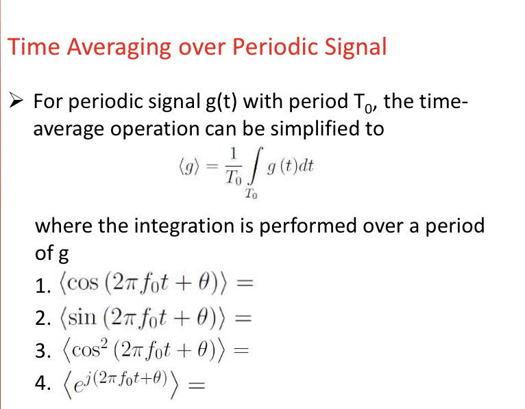 Solved Time Averaging over Periodic Signal For periodic | Chegg.com