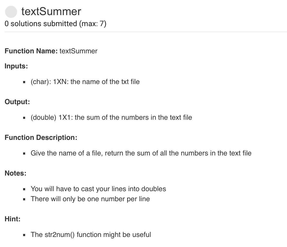 Solved textSummer 0 solutions submitted (max: 7) Function | Chegg.com