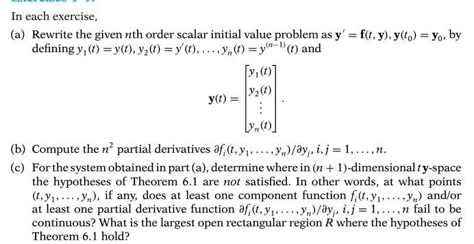 Solved In each exercise, (a) Rewrite the given nth order | Chegg.com