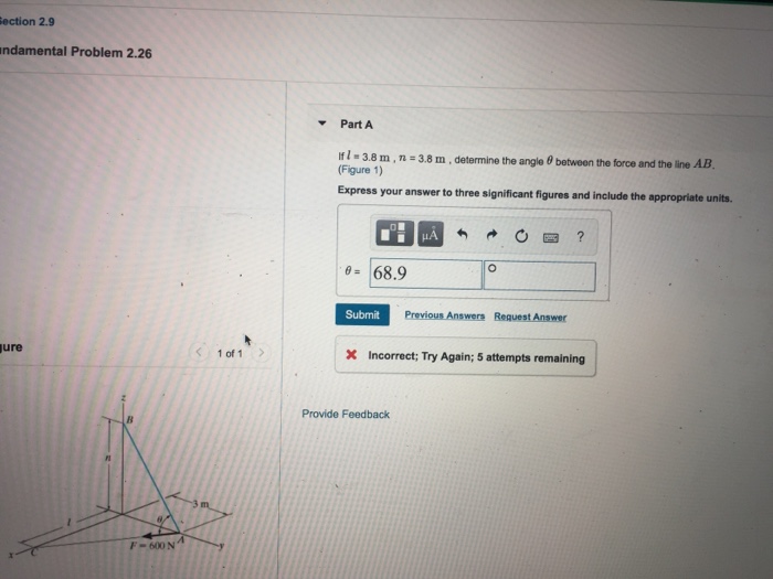 Solved ection 2.9 ndamental Problem 2.26 Part A If l -3.8 | Chegg.com