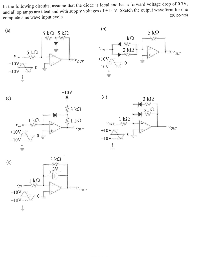 Solved In the following circuits, assume that the diode is | Chegg.com