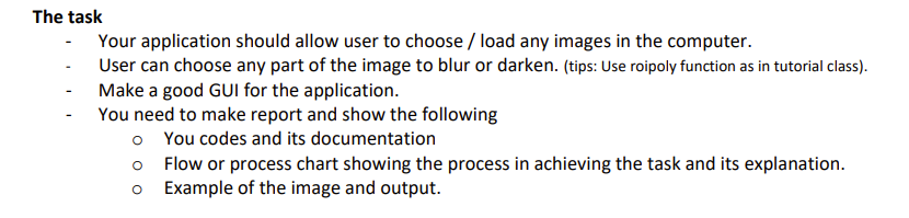 Solved The task Your application should allow user to choose | Chegg.com