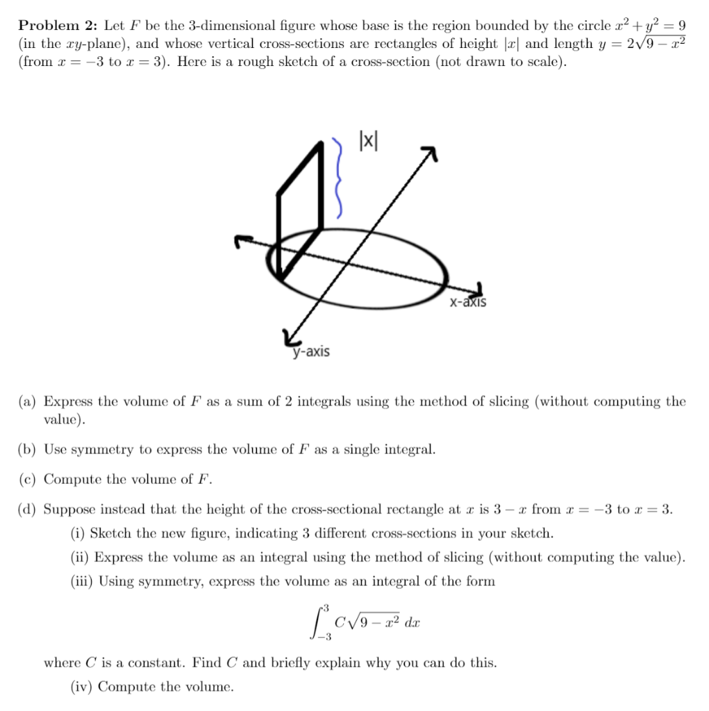 Solved Problem 2: Let F be the 3-dimensional figure whose | Chegg.com