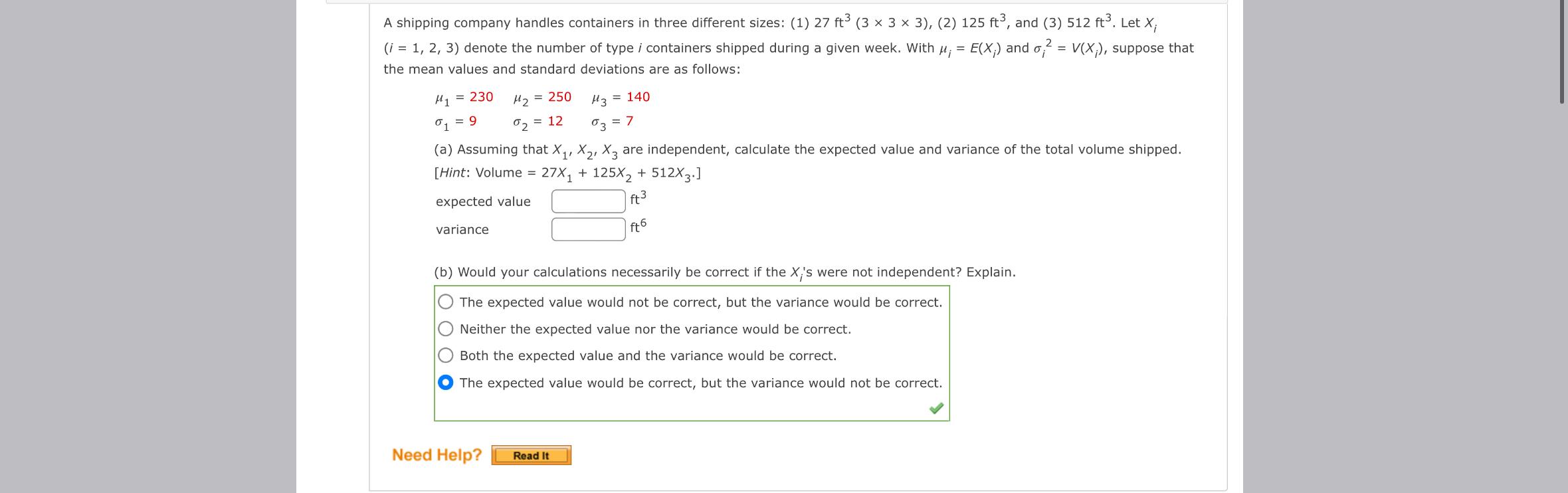 Solved A shipping company handles containers in three | Chegg.com