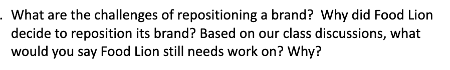Solved What are the challenges of repositioning a brand? Why | Chegg.com
