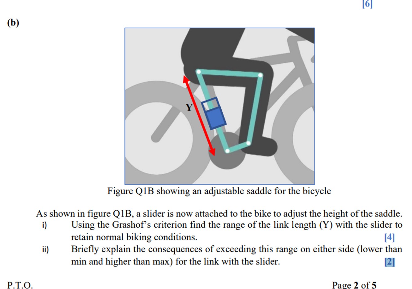 Solved (b)Figure Q1B showing an adjustable saddle for the | Chegg.com