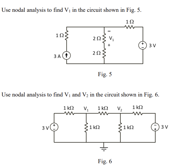 Solved Use nodal analysis to find V1 in the circuit shown in | Chegg.com