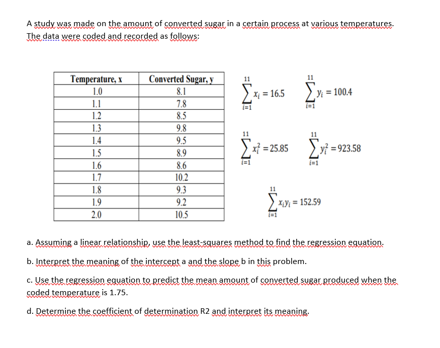 solved-a-study-was-made-on-the-amount-of-converted-sugar-in-chegg