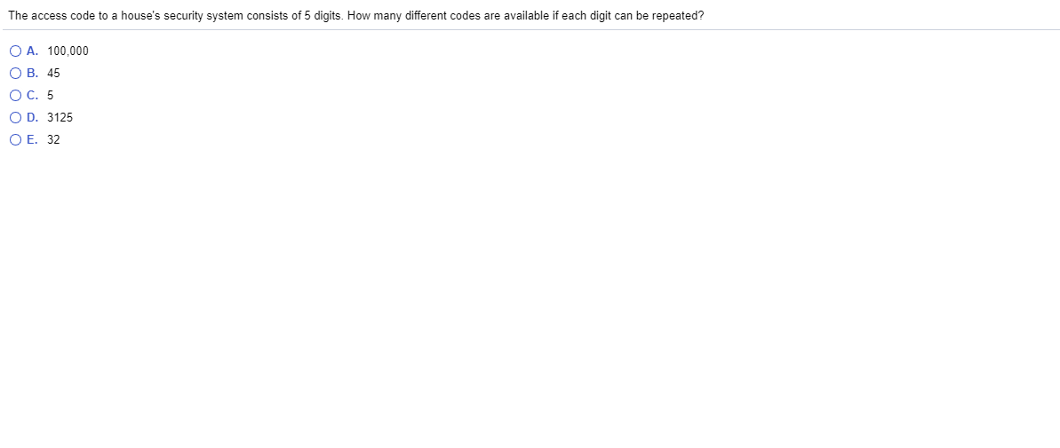 Solved The access code to a house's security system consists | Chegg.com