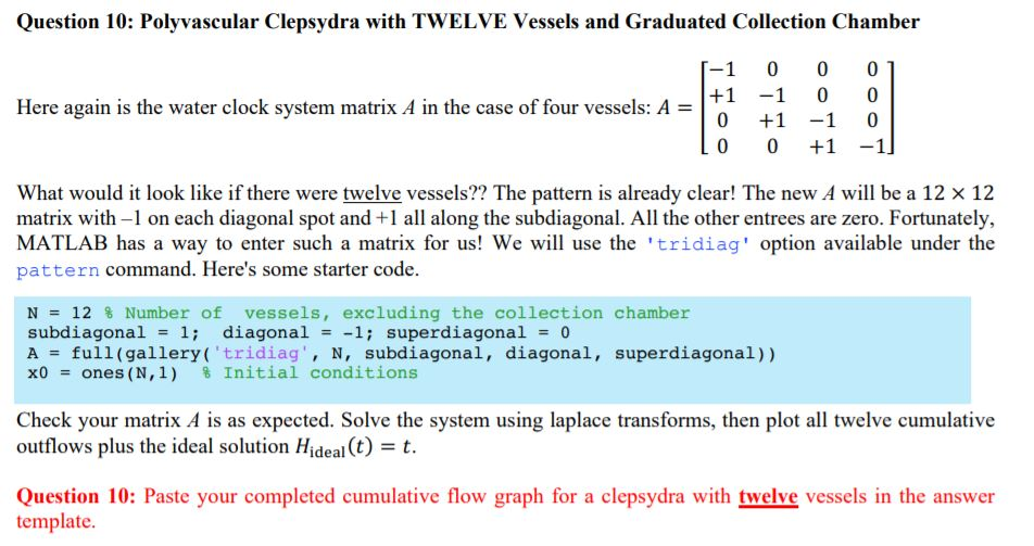 Question 10: Polyvascular Clepsydra with TWELVE | Chegg.com