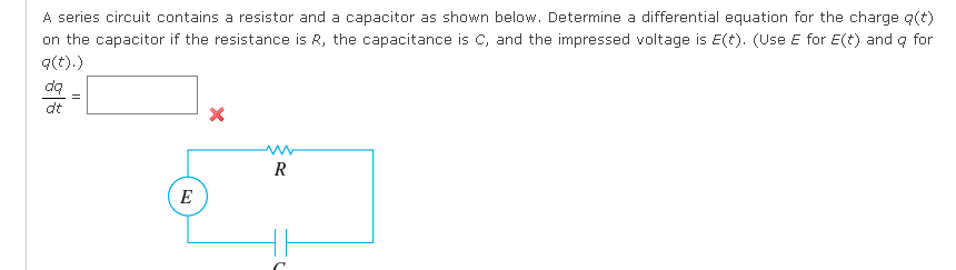 Solved A series circuit contains a resistor and a capacitor | Chegg.com