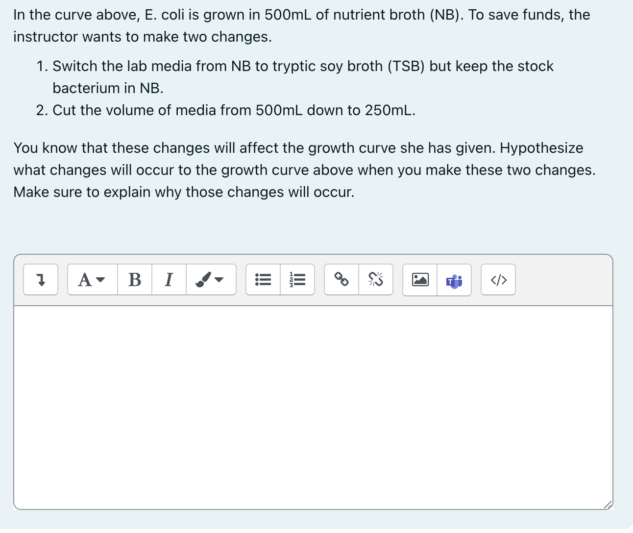 Solved Task \#1: Your instructor wants to modify the growth | Chegg.com