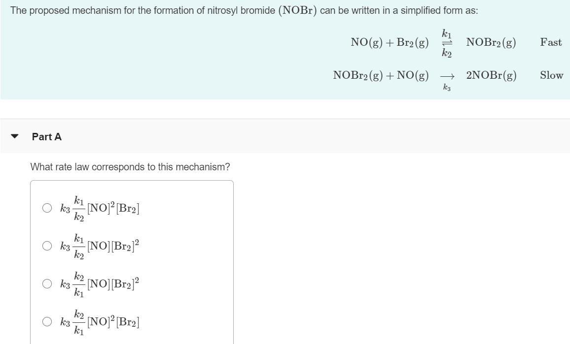 Solved The proposed mechanism for the formation of nitrosyl | Chegg.com