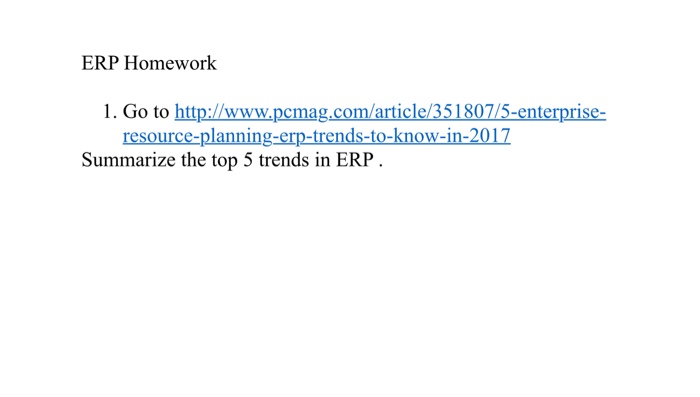 Solved ERP Homework 1. Go to | Chegg.com