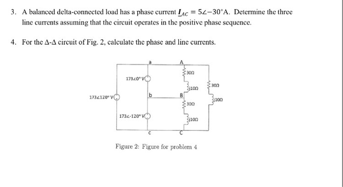 Solved A balanced delta-connected load has a phase current | Chegg.com