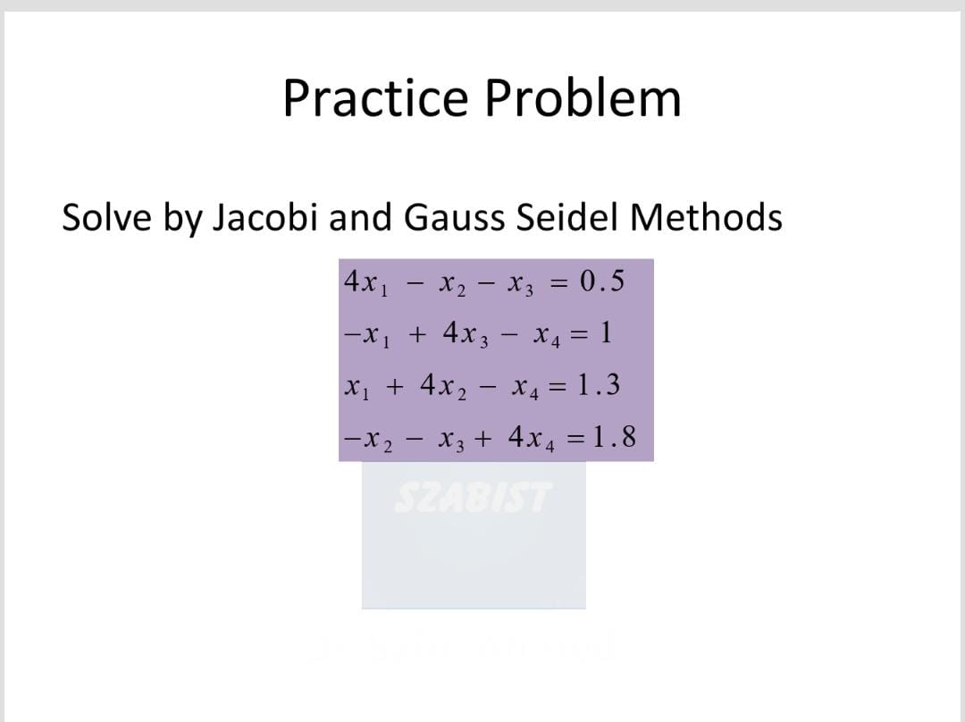 Solved Solve by ﻿Jacobi and Gauss Seidel | Chegg.com