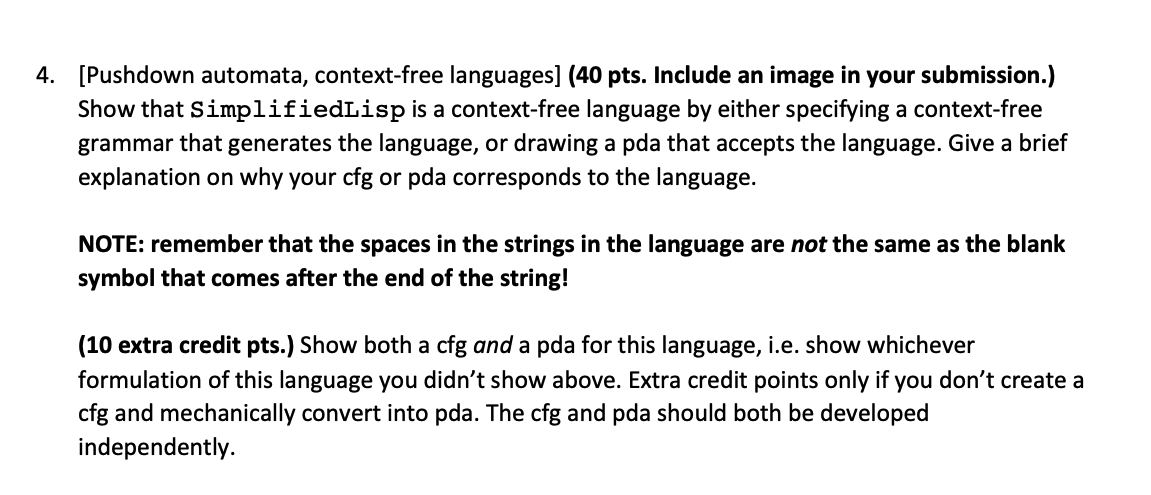 Solved [Pushdown automata, context-free languages] (40 pts. | Chegg.com