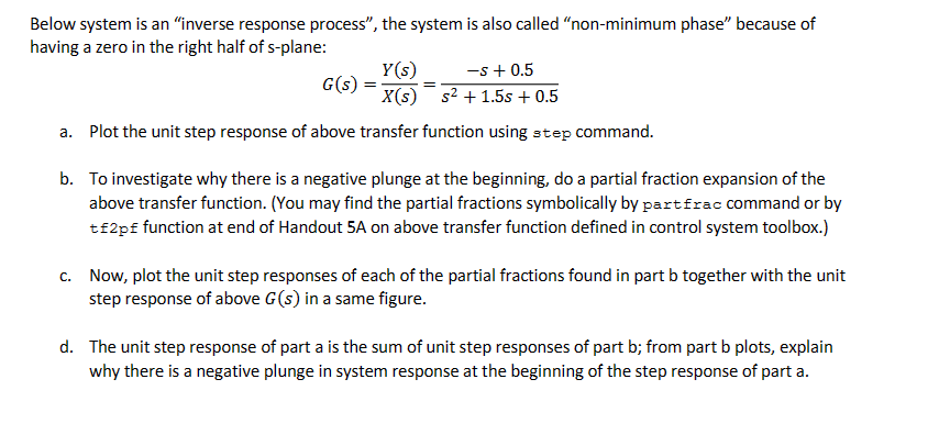 Solved Below system is an "inverse response process", the | Chegg.com