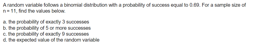 Solved A random variable follows a binomial distribution | Chegg.com