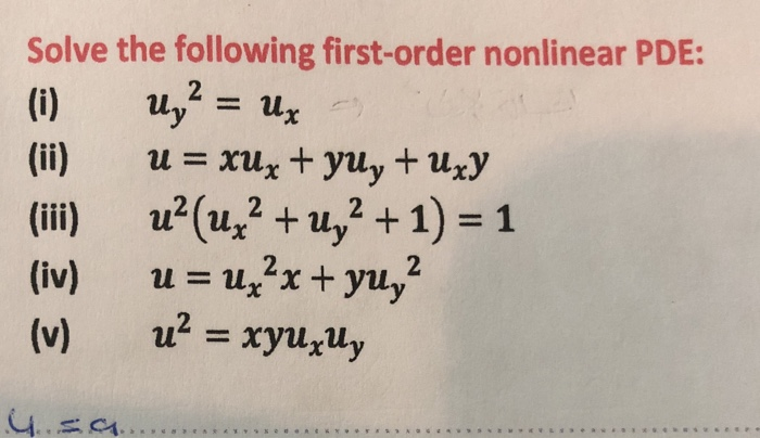 Solved Solve the following first-order nonlinear PDE: | Chegg.com