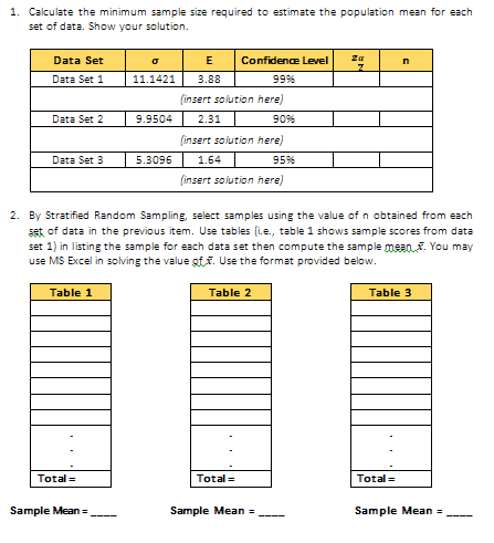 Solved 1. Calculate the minimum sample size required to | Chegg.com