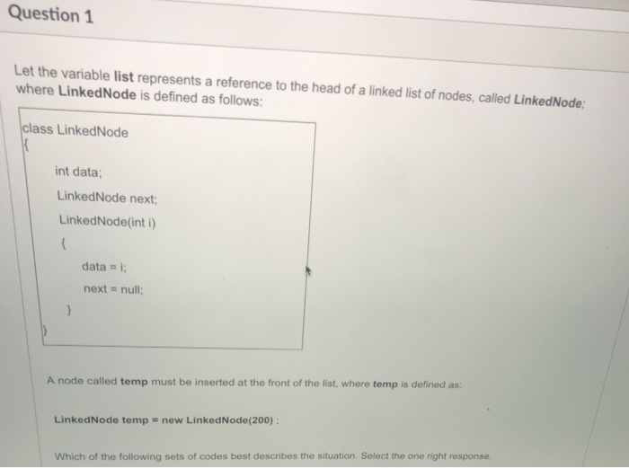 Solved Question 1 Let the variable list represents a | Chegg.com