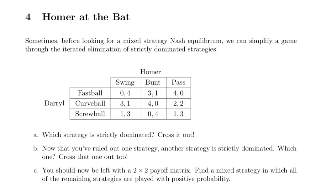 Solved 4 Homer at the Bat Sometimes, before looking for a | Chegg.com